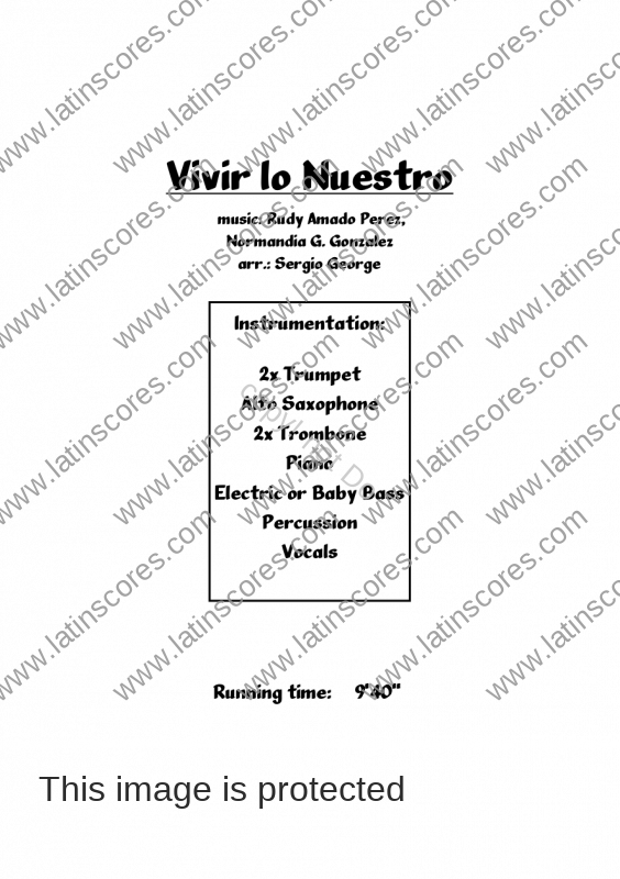 Vivir lo nuestro - Marc Anthony & La India • LatinScores.com Vivir lo nuestro - Marc Anthony & La India • LatinScores.com